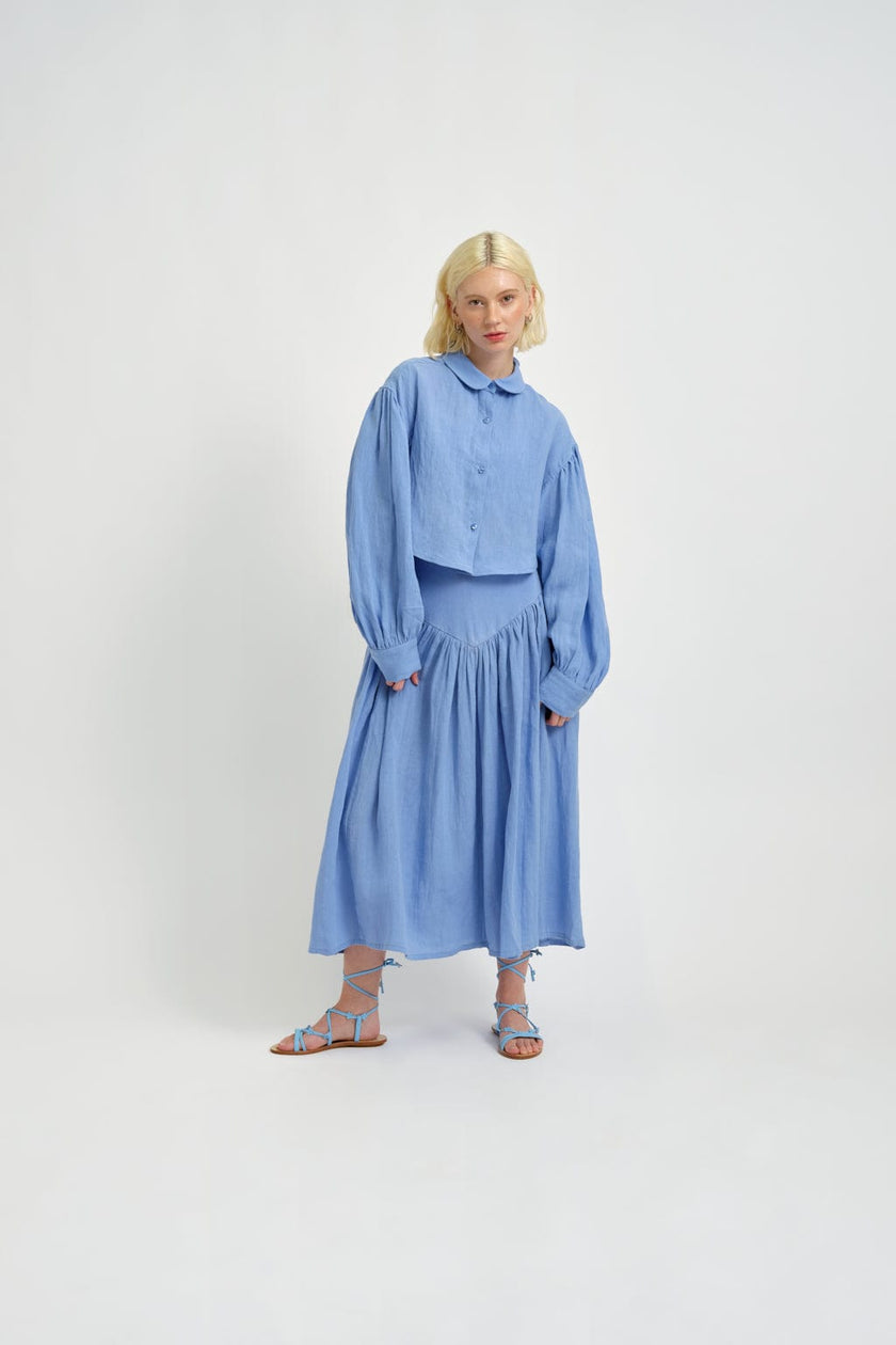 Tabitha Shirt Blue Linen – Eliza Faulkner Designs Inc.